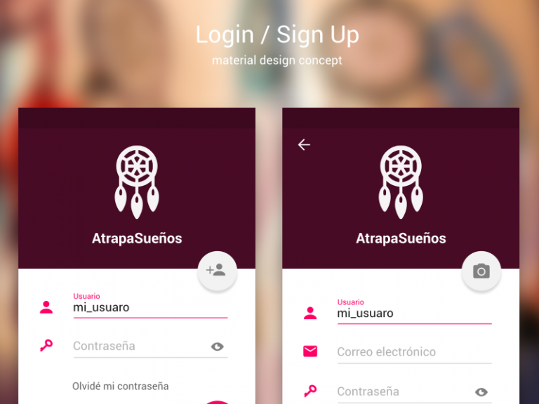 20+ Material Design Mobile Login and SignUp Forms - OnAirCode