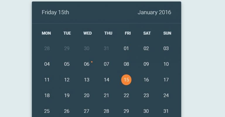 10+ Simple JavaScript Event Calendar Examples - OnAirCode