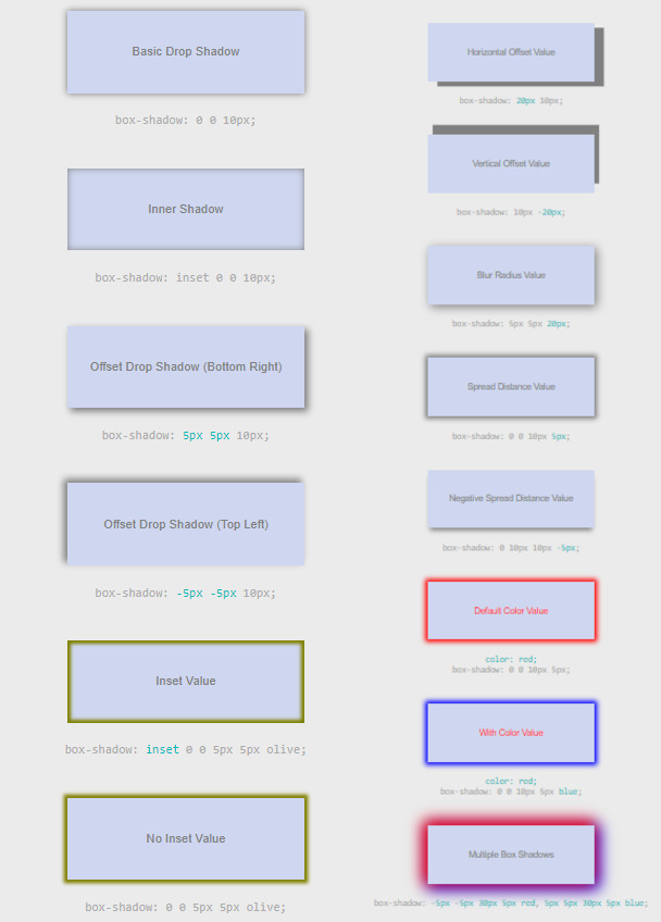 20 Css Box Shadow Code Snippet Onaircode