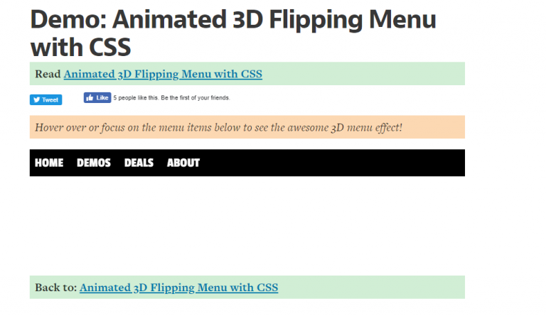 Animated 3d Menu Flipping With Css And Javascript Onaircode