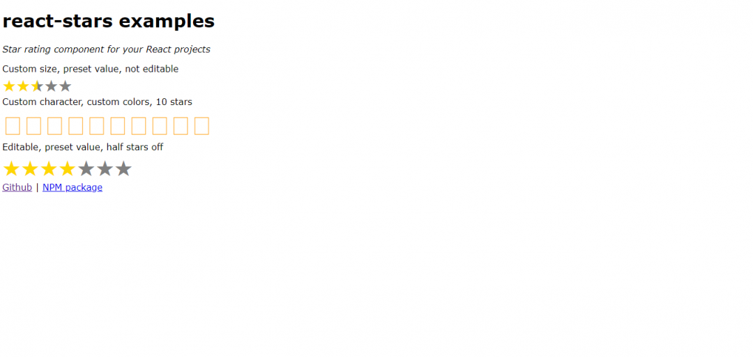 React Star Rating Components Library Onaircode