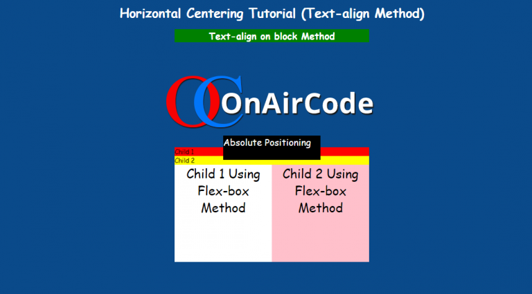 How To Horizontally Align Center A Div Using Css Onaircode