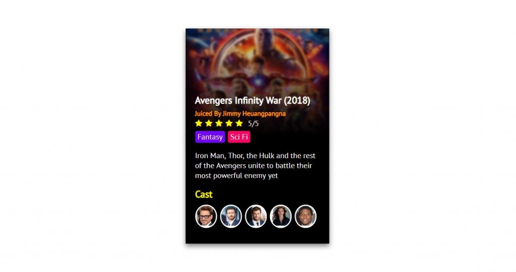 12+ Cool CSS Movie Card Examples - OnAirCode