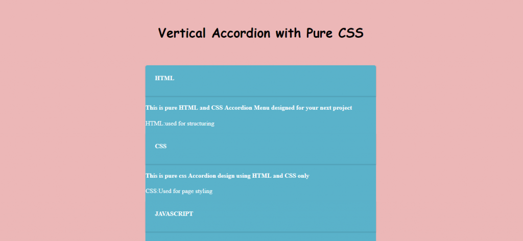How To Make Vertical Accordion Menu With Css Onaircode