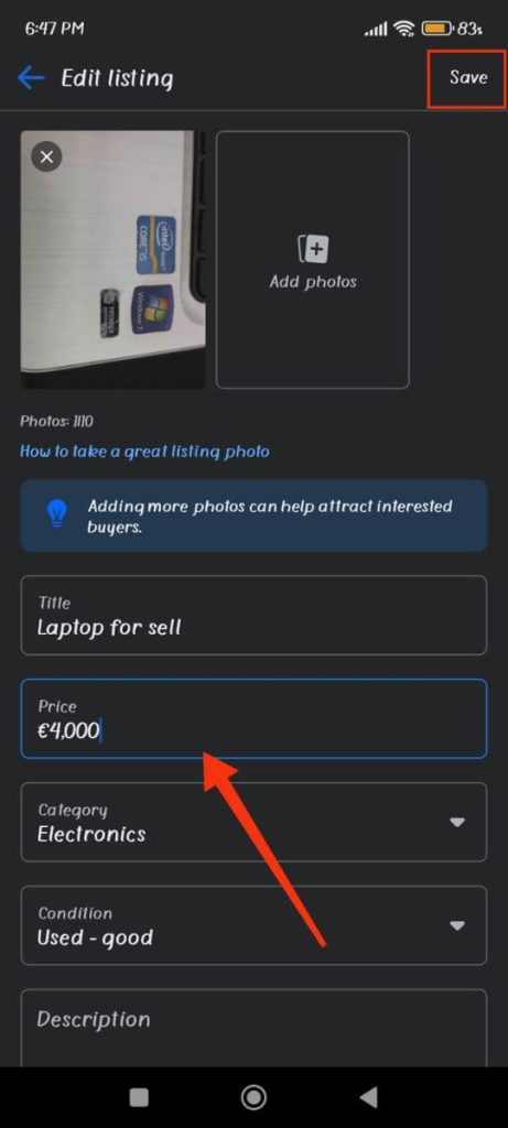 How To Change Price On Facebook Marketplace